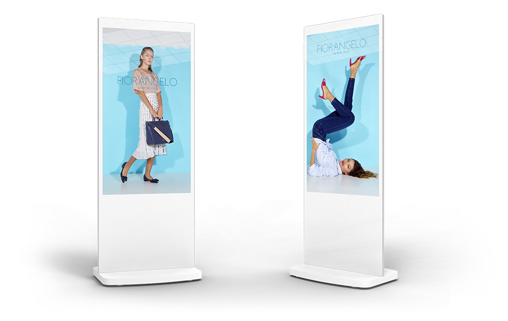 50" White Android Freestanding Digital Poster, USB Plug and Play ...